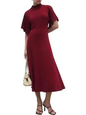 MANGO Bell Sleeve Midi Dress