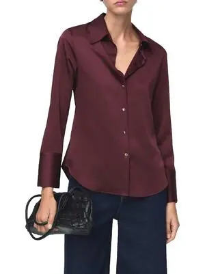 Mango Abstract Print Button-up Shirt - Burgundy