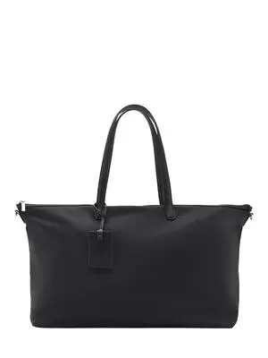 Mango Large Nylon Shopper Tote - Black