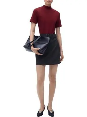 Mango Belted Minidress - Burgundy