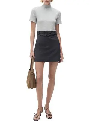 Mango Belted Minidress - Grey
