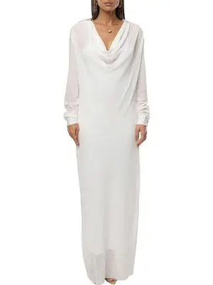 JLUXLABEL Savanna Cowl Neck Long Sleeve Maxi Dress - Ivory