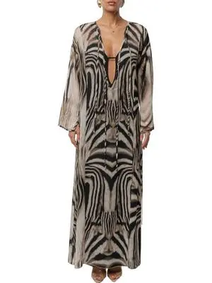 JLUXLABEL Vista Animal Print Maxi Dress - Black