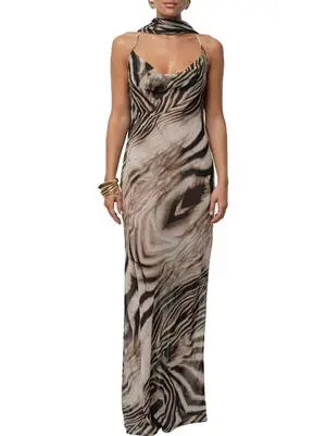 JLUXLABEL Animal Print Maxi Dress - Brown