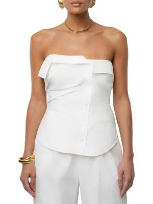 JLUXLABEL Riviera Strapless Top Ivory