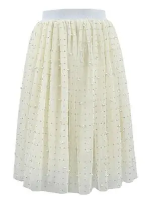 LOLA + THE BOYS Diamonds And Pearls Tulle Midi Skirt - Yellow