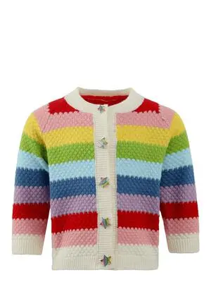 LOLA + THE BOYS Striped Knit Cardigan - Pink