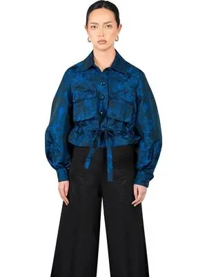 LAURA APARICIO Jacquard Jacket - Blue