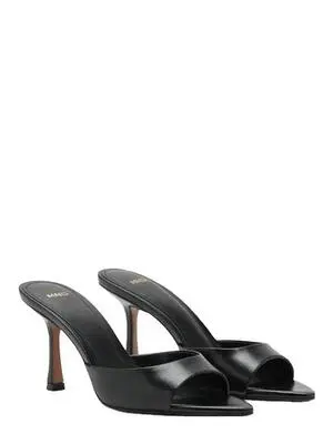 Mango Pointed Toe Slide Sandal - Black