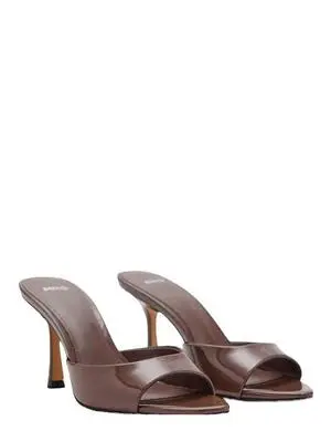 Mango Pointed Toe Slide Sandal - Chocolate