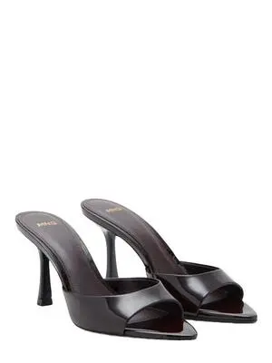 Mango Pointed Toe Slide Sandal - Dark Burgundy