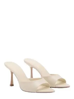 Mango Pointed Toe Slide Sandal White