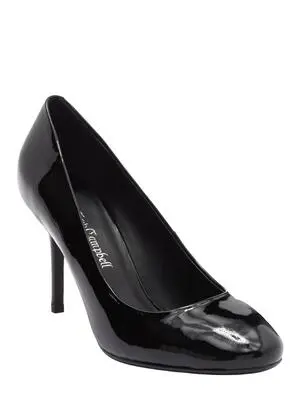 Jeffrey Campbell Round-Toe Pumps Black Crinkle Patent