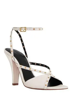 Rebecca Minkoff Studded Ankle Strap Sandals - Panna