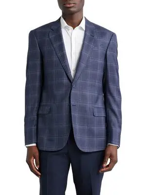 Emporio Armani G-line Check Slub Sport Coat - Fancy Blue