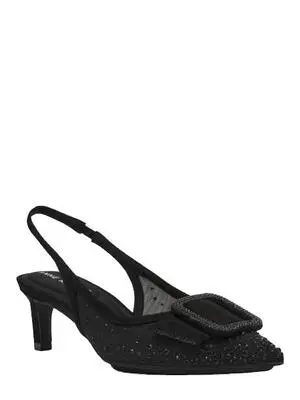 Anne Klein Ilanna Slingback Pointed Toe Pump - Black Crystal