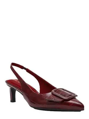 Anne Klein Ilanna Slingback Pointed Toe Pump Wine Croco