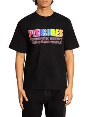 PLEASURES Civilized Cotton Graphic T-shirt - Black