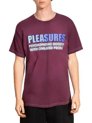 PLEASURES Civilized Cotton Graphic T-shirt - Purple Dye