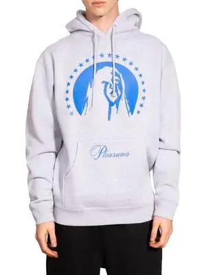 PLEASURES Critic Cotton Hoodie - Heather Grey