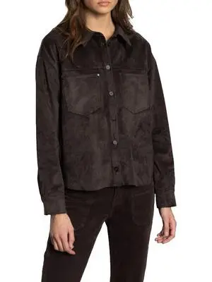 Sanctuary Ivy Faux Suede Button-up Shirt - Semi Sweet