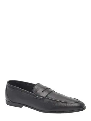 Canali Leather Penny Loafer - Black