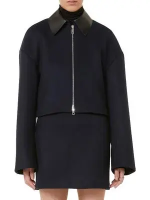 Sportmax Vacuo Wool Crop Jacket - Midnight Blue