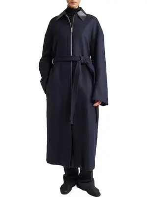 Sportmax Gene Wool Belted Coat - Midnight Blue