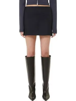 Sportmax Poggio Virgin Wool Miniskirt - Midnight Blue