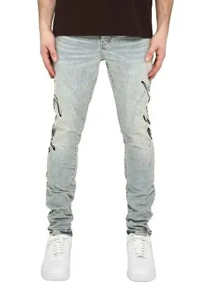 PURPLE BRAND Double Script Skinny Jeans