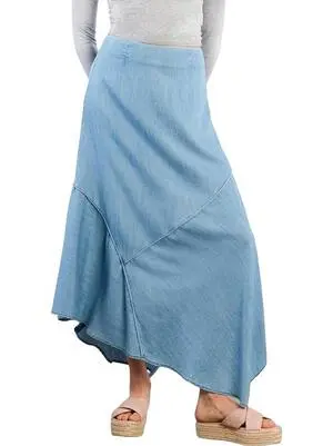 WASH LAB DENIM The Jitterbug Panel Maxi Skirt - Denim