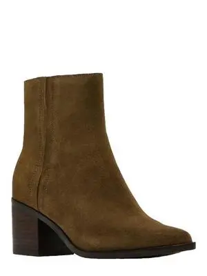 Blondo Brenna Waterproof Pointed Toe Bootie Taupe Suede