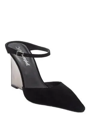 Jeffrey Campbell Maribelle Wedge Mule Black Suede