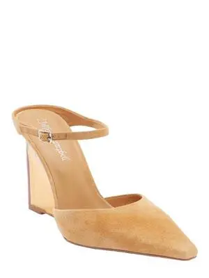 Jeffrey Campbell Maribelle Wedge Mule Camel Suede
