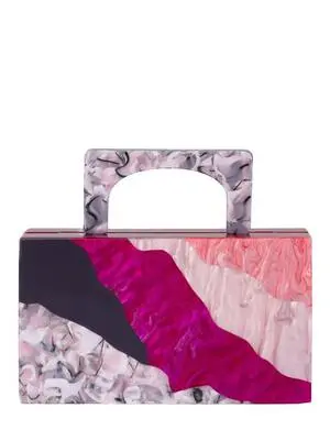 OLGA BERG Olga Berg Fleur Acrylic Top Handle Bag Pink