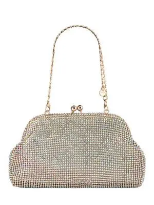 OLGA BERG Ela Crystal Mesh Frame Clutch - Rainbow