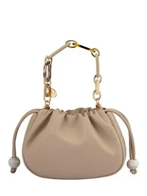 OLGA BERG Mavis Faux Leather Top Handle Bag - Natural