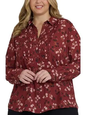 NYDJ Floral Tuxedo Button-up Shirt - Bienvenue
