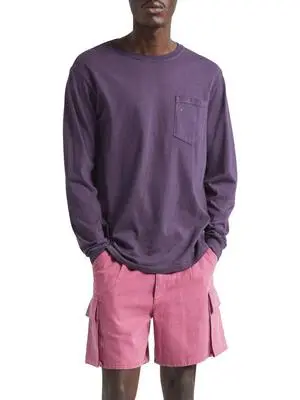 NOAH Core Logo Long Sleeve Pocket T-shirt - Plum