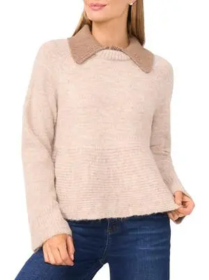 CECE DUPRAZ Collared Peplum Sweater