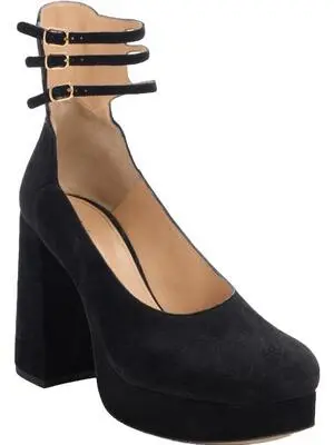 Chloé Ankle Strap Platform Pumps - Black