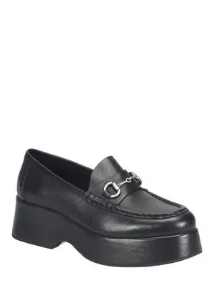 KORK-EASE® Parson Platform Bit Loafer - Black Leather