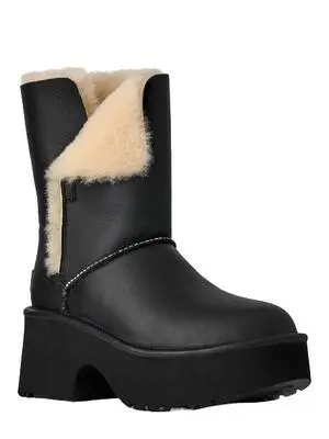 UGG Esmee Leather Cuffable Tall Boots Black