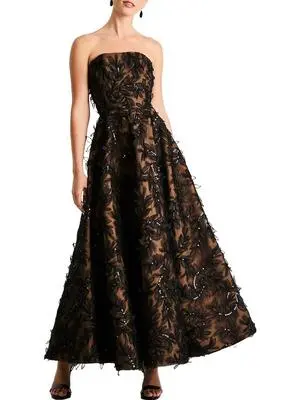 HELSI Celine Sequin Floral Gown - Black