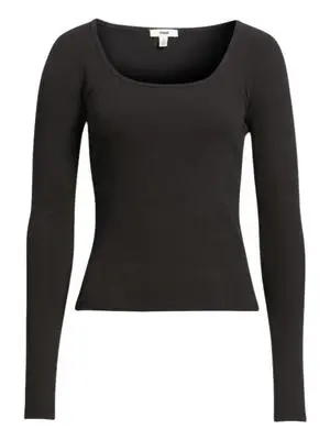 MAVI Square Neck Long Sleeve T-shirt - Black