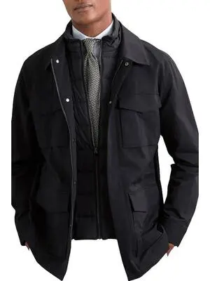 REISS Bryson 3-in-1 Safari Jacket - Navy