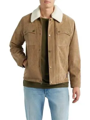 Pendleton Corduroy Trucker Jacket With Faux Shearling Lining - Old Oak