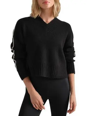 RHONE V-Neck Ribbed Sweater Pure Black