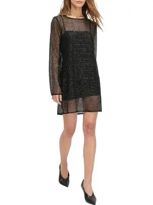 FAVORITE DAUGHTER The Sweet Life Sequin Long Sleeve Minidress - Black