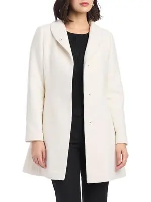 Kate Spade New York High Neck Belted Coat Cream